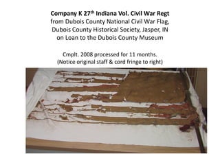 Textile Military History, 27th Indiana. Vol. Regiment, Dubois county ...