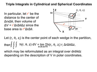 27 triple integrals in spherical and cylindrical coordinates | PPT