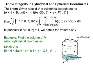 27 triple integrals in spherical and cylindrical coordinates | PPT