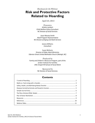 Hoarding by UNC - Chapel Hill School of Social Work | PDF