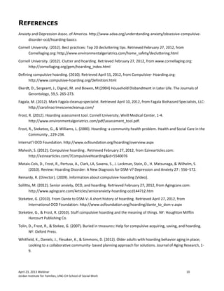 Hoarding by UNC - Chapel Hill School of Social Work | PDF