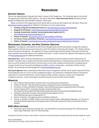 Hoarding by UNC - Chapel Hill School of Social Work | PDF