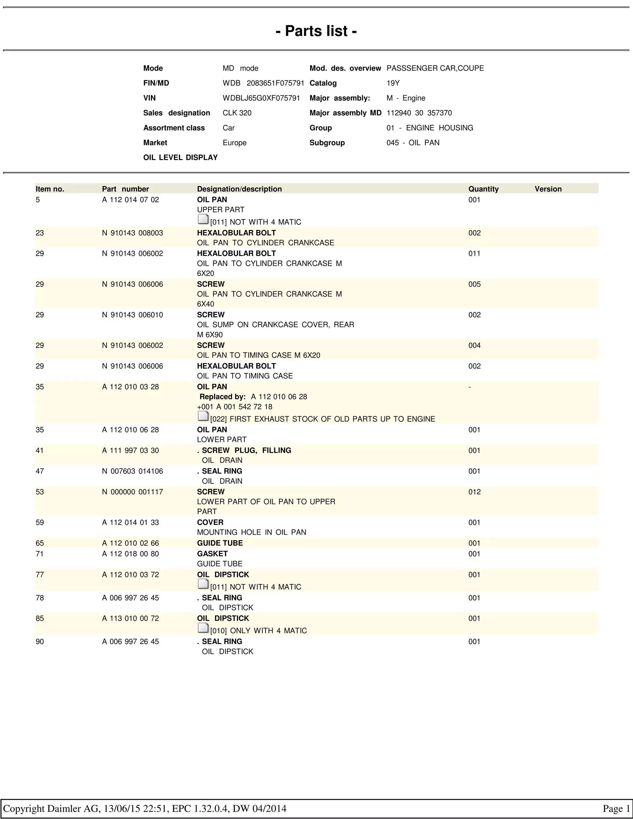 Mercedes benz m112 engine - epc | PDF