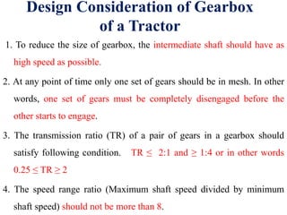 Power Transmission units in agricultural Tractors and their design ...