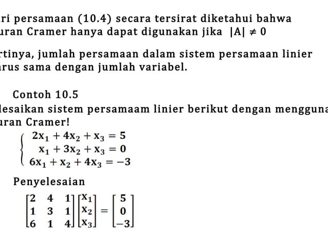SISTEM PERSAMAAN LINIER | PPT