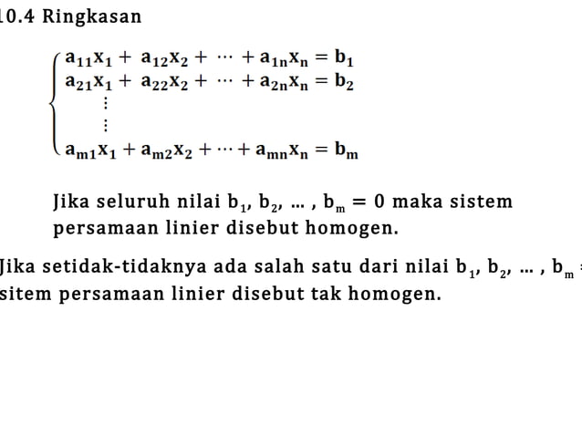 SISTEM PERSAMAAN LINIER | PPT