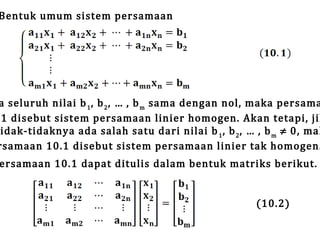 SISTEM PERSAMAAN LINIER | PPT