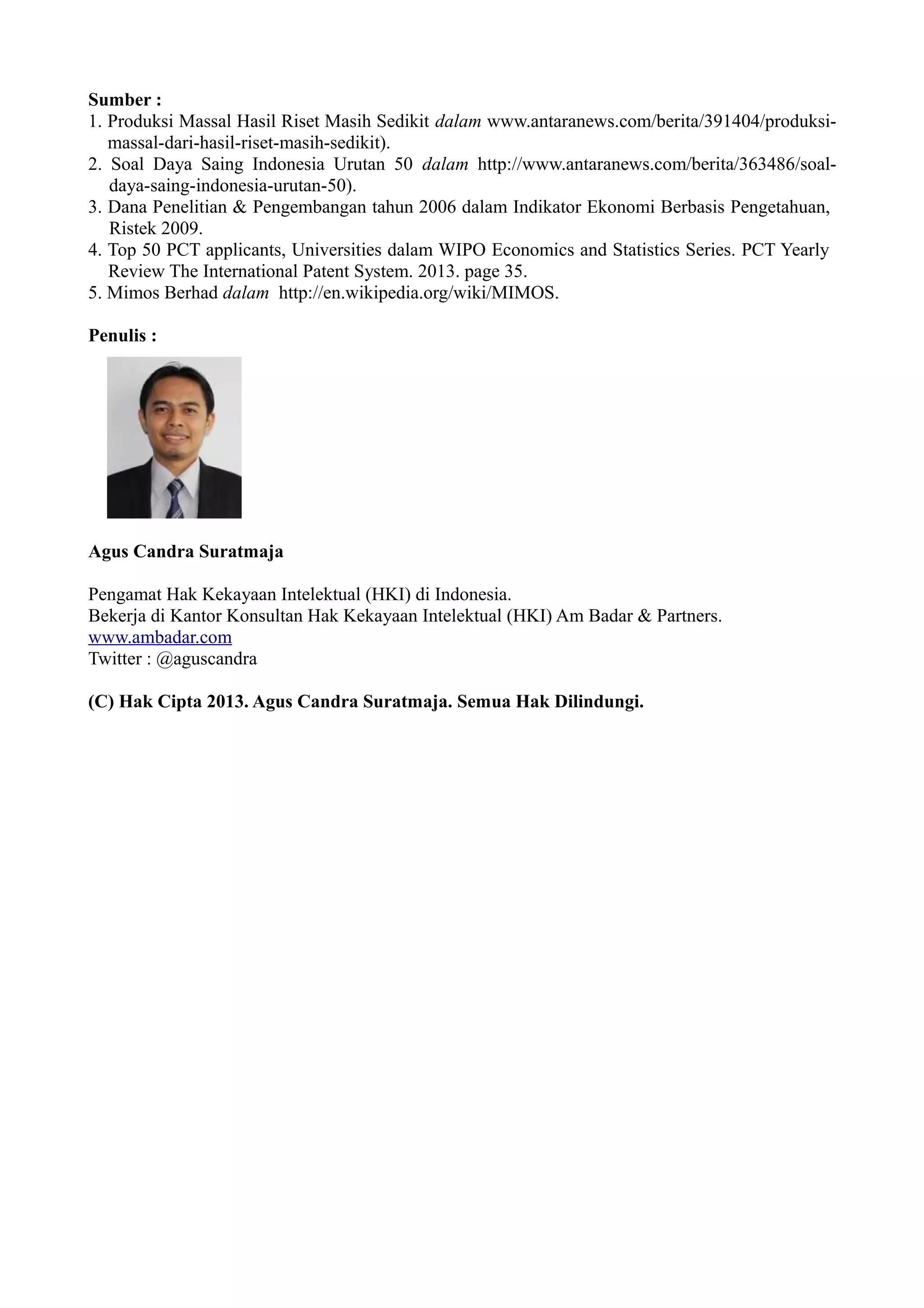 Hak Kekayaan Intelektual dan Riset | PDF