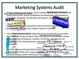 marketing evaluation , control and audit | PPTX