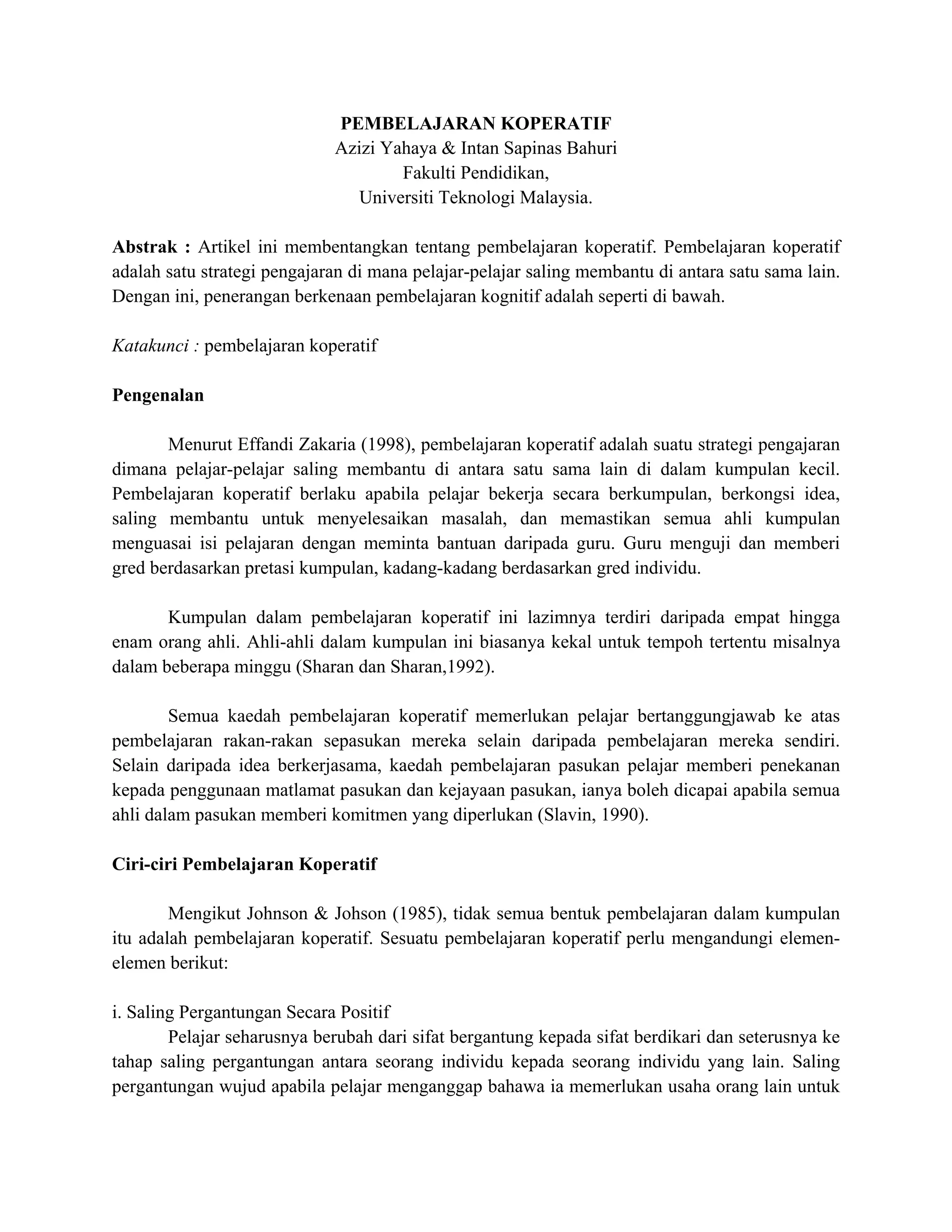28.9 pembelajaran koperatif | PDF