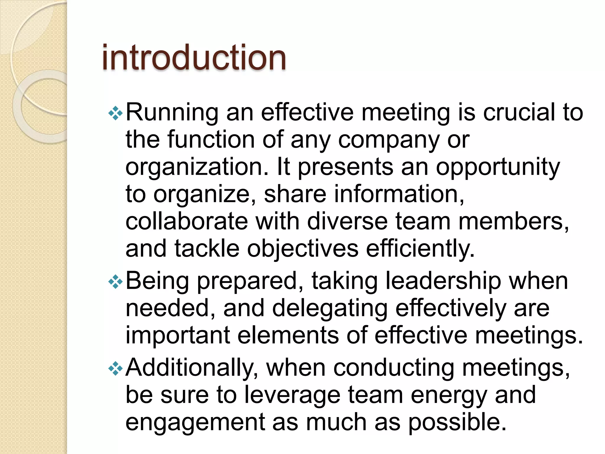 how to conduct meeting effectively | PPT