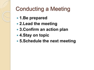 how to conduct meeting effectively | PPT