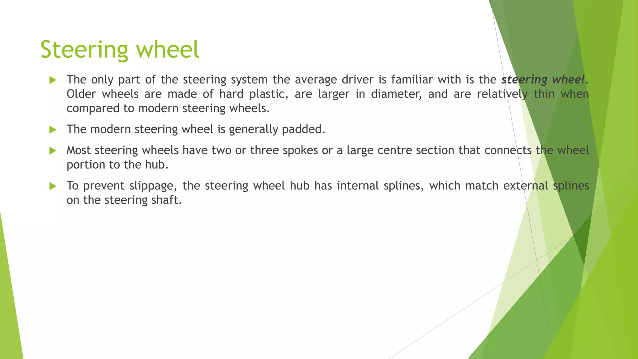 steering system | PPTX | Auto Technology | Automotive