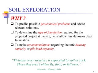 Geotechnical Engineering-I [Lec #28: Soil Exploration] | PPSX