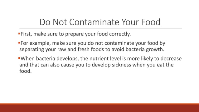 Prepare and cook your food correctly | PPT