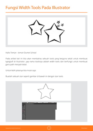 Fungsi Width Tools Pada Illustrator | PDF