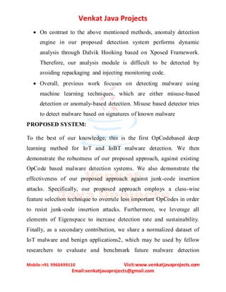 robust malware detection for iot devices using deep eigen space ...
