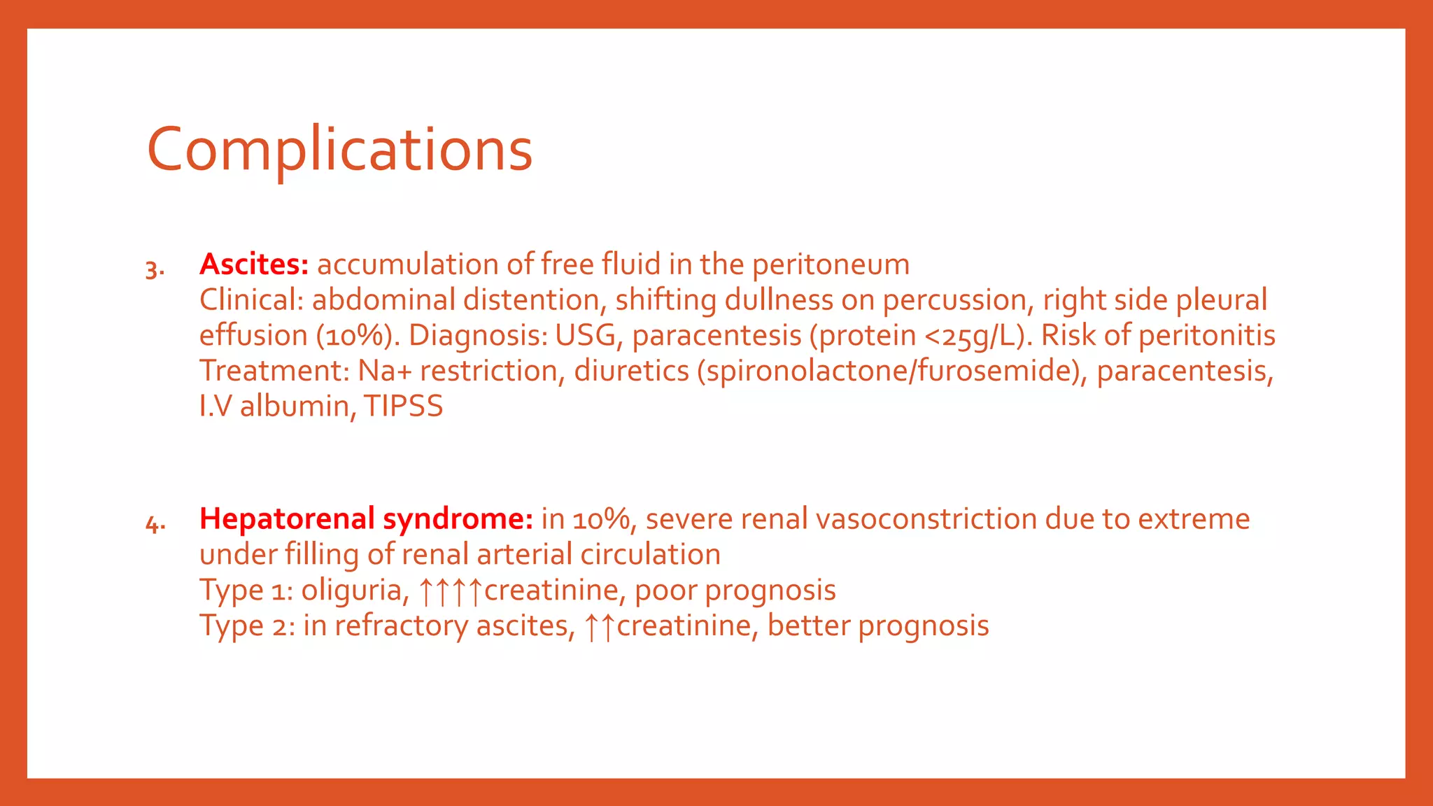 Liver cirrhosis (Causes, clinical manifestation, complications ...