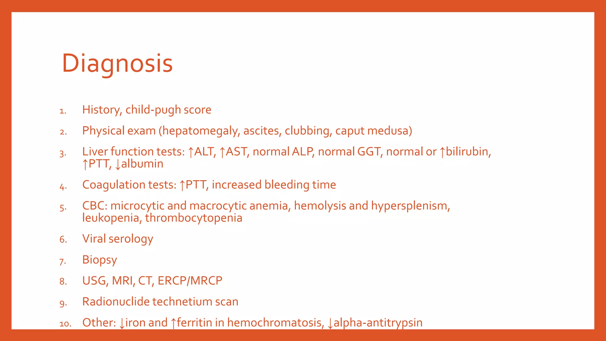 Liver cirrhosis (Causes, clinical manifestation, complications ...