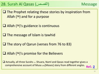 Al Quran (Chapter 28): Surah Al Qasas [The Story] | PDF
