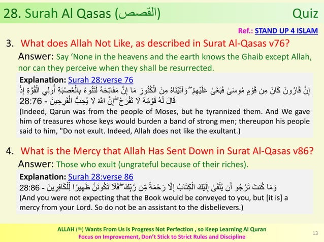 Al Quran (Chapter 28): Surah Al Qasas [The Story] | PDF | Islam ...