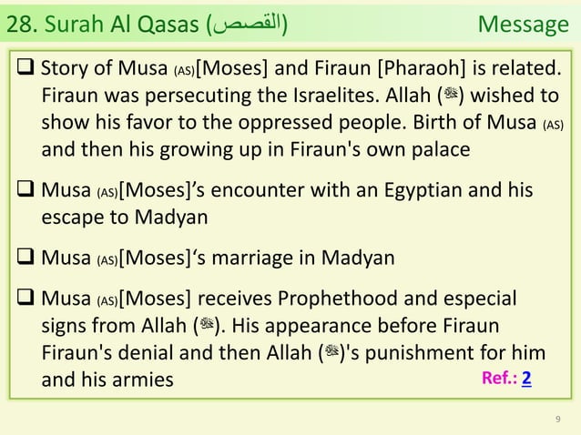 Al Quran (Chapter 28): Surah Al Qasas [The Story] | PDF | Islam | Religion & Spirituality