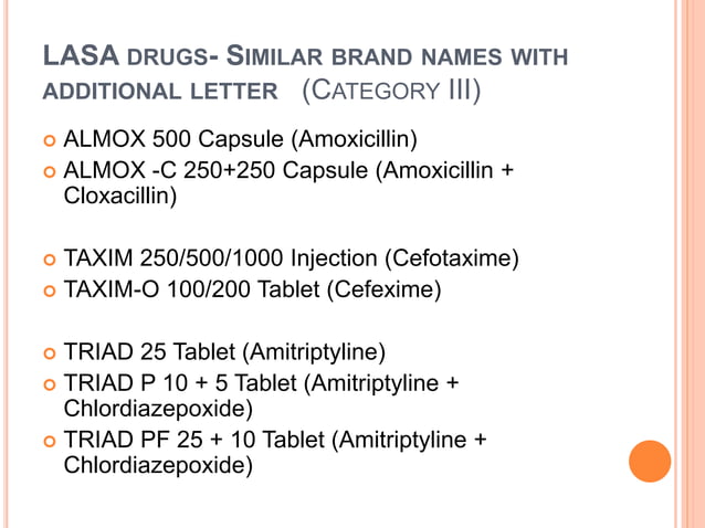 LASA drugs | PPT