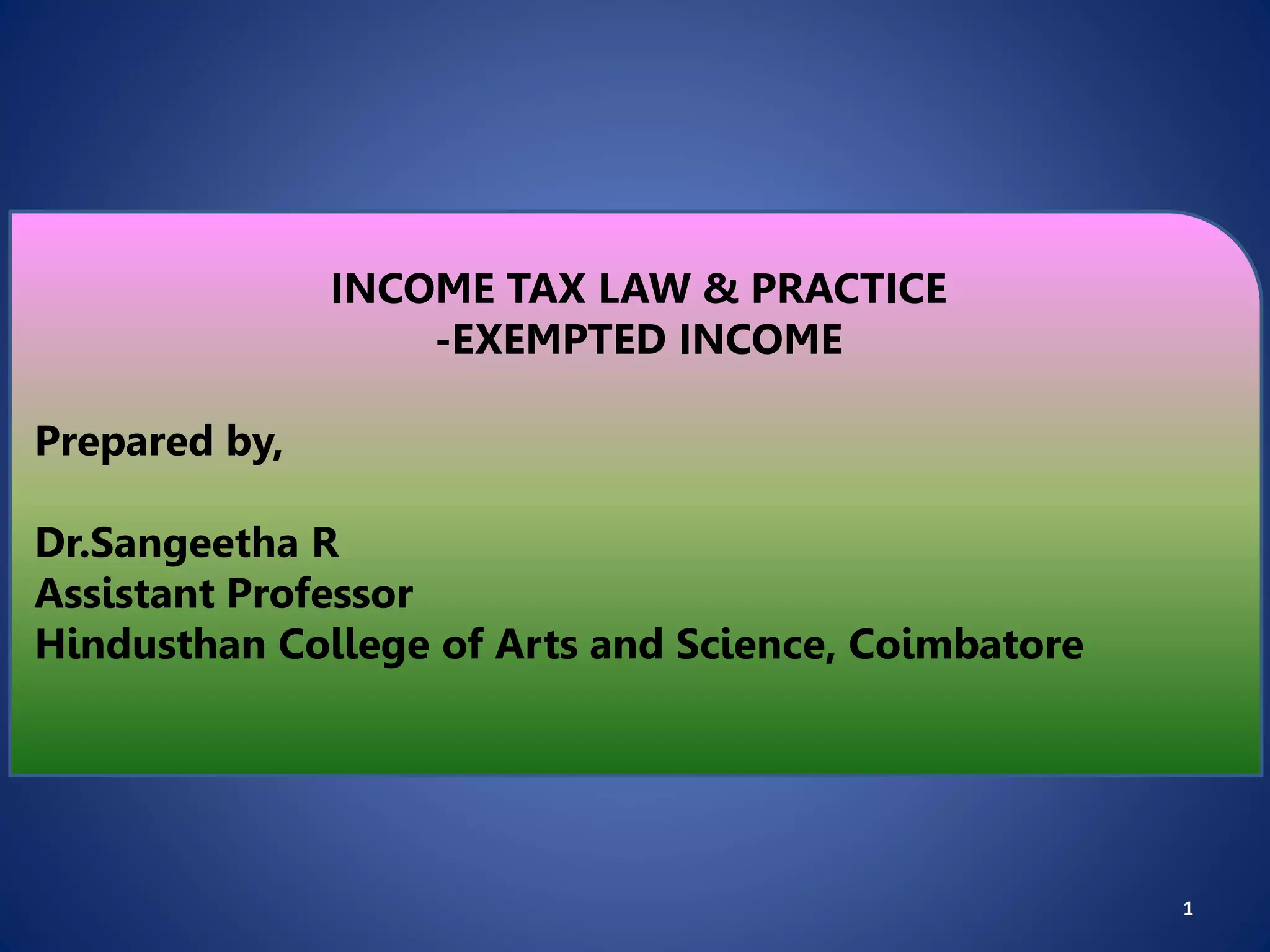EXEMPTED INCOME | PPTX