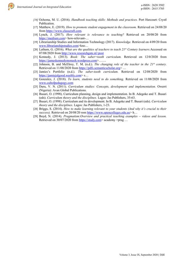 Curriculum Content and the Issue of Relevance in the 21st Century Classroom | PDF | Educational ...