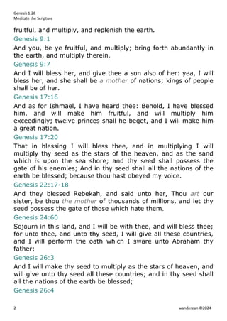 Genesis 1:28 || Meditate the Scripture Daily bit by bit | PDF