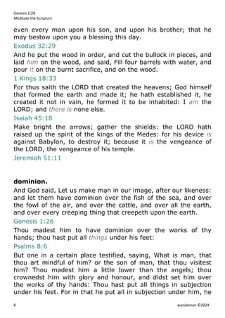 Genesis 1:28 || Meditate the Scripture Daily bit by bit | PDF