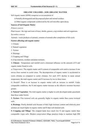 Soil Colloids | DOC
