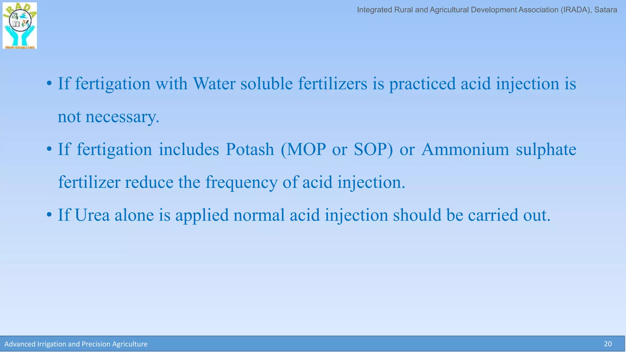 Chemical treatment for drip irrigation | PPTX