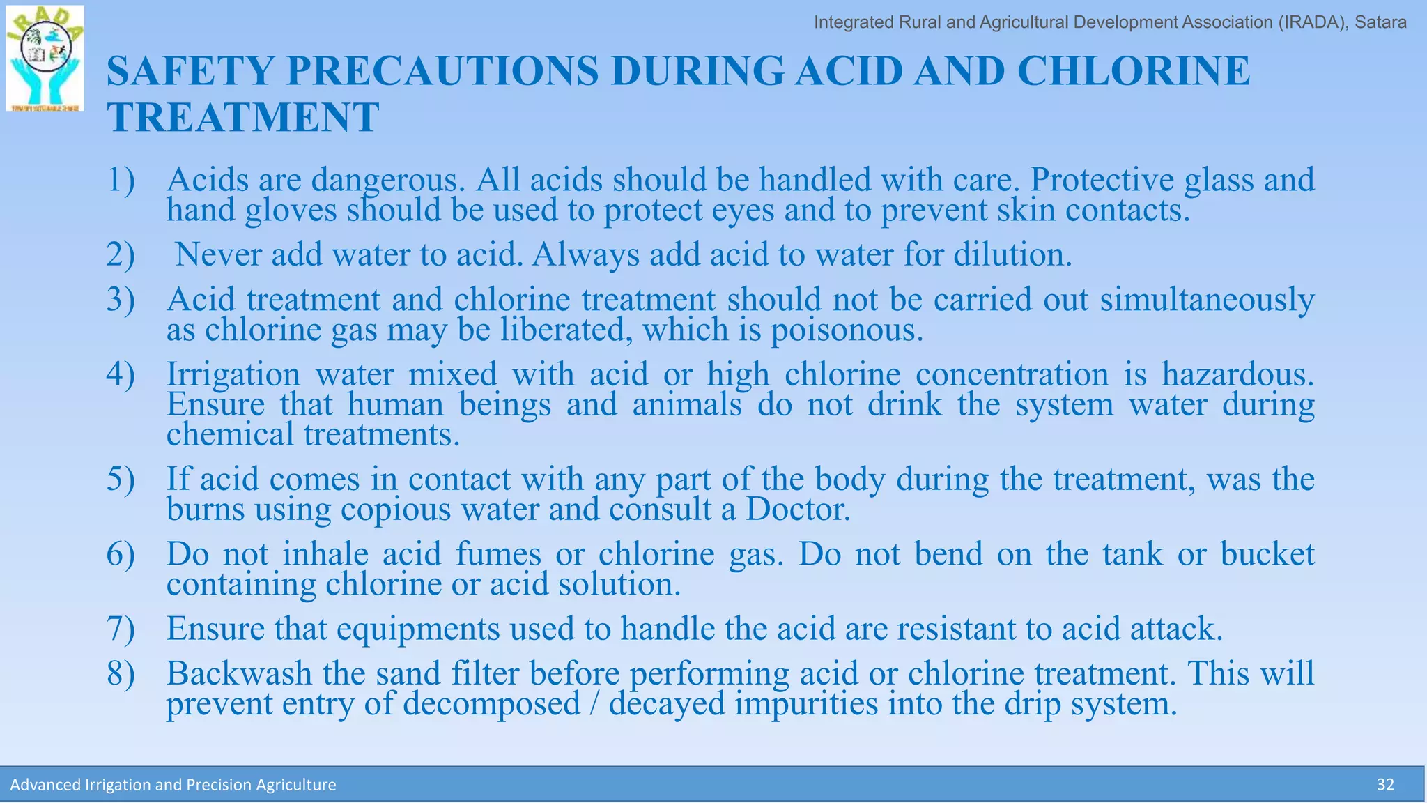 Chemical treatment for drip irrigation | PPTX