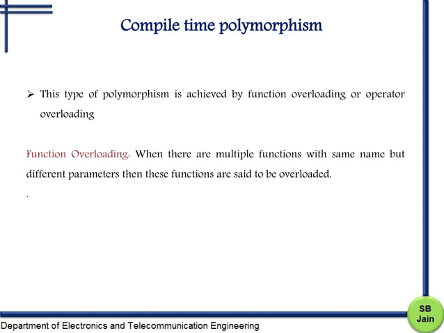 Comparison between runtime polymorphism and compile time polymorphism | PPT Comparison between runtime polymorphism and compile time polymorphism | PPT