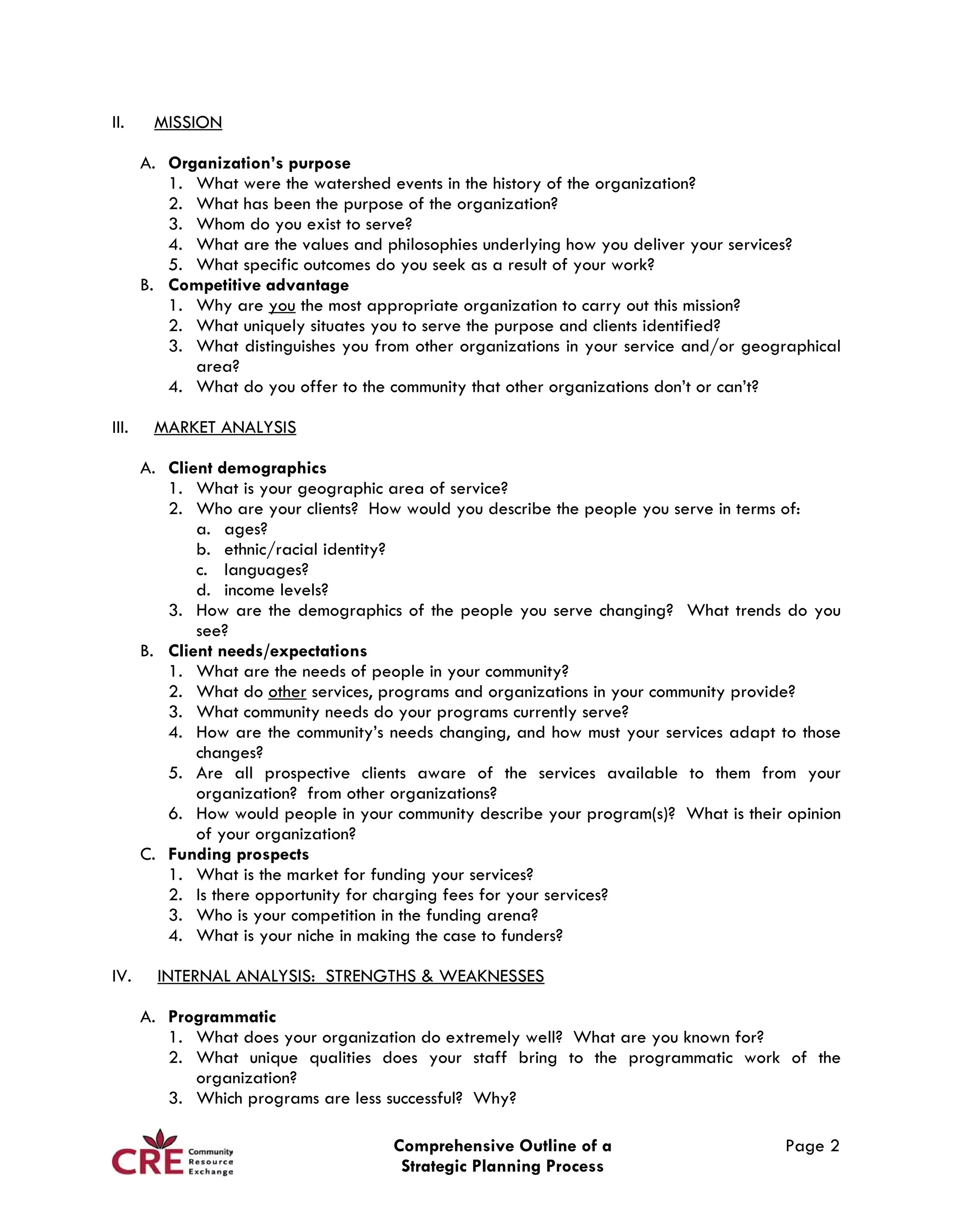 28. Comprehensive Outlineofa Strategic Planning Process | PDF