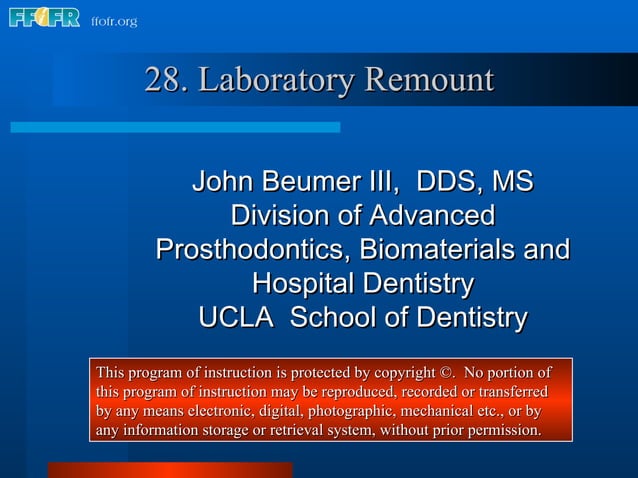28.laboratory remount | PPT
