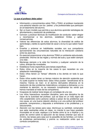 TDAH: SIGNOS DE ALERTA Y ORIENTACIONES EDUCATIVAS PARA LA ACTUACIÓN EN ...