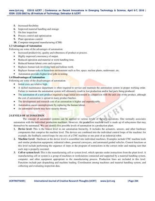 ROLE OF AUTOMATION IN MANUFACTURING INDUSTRIES | PDF