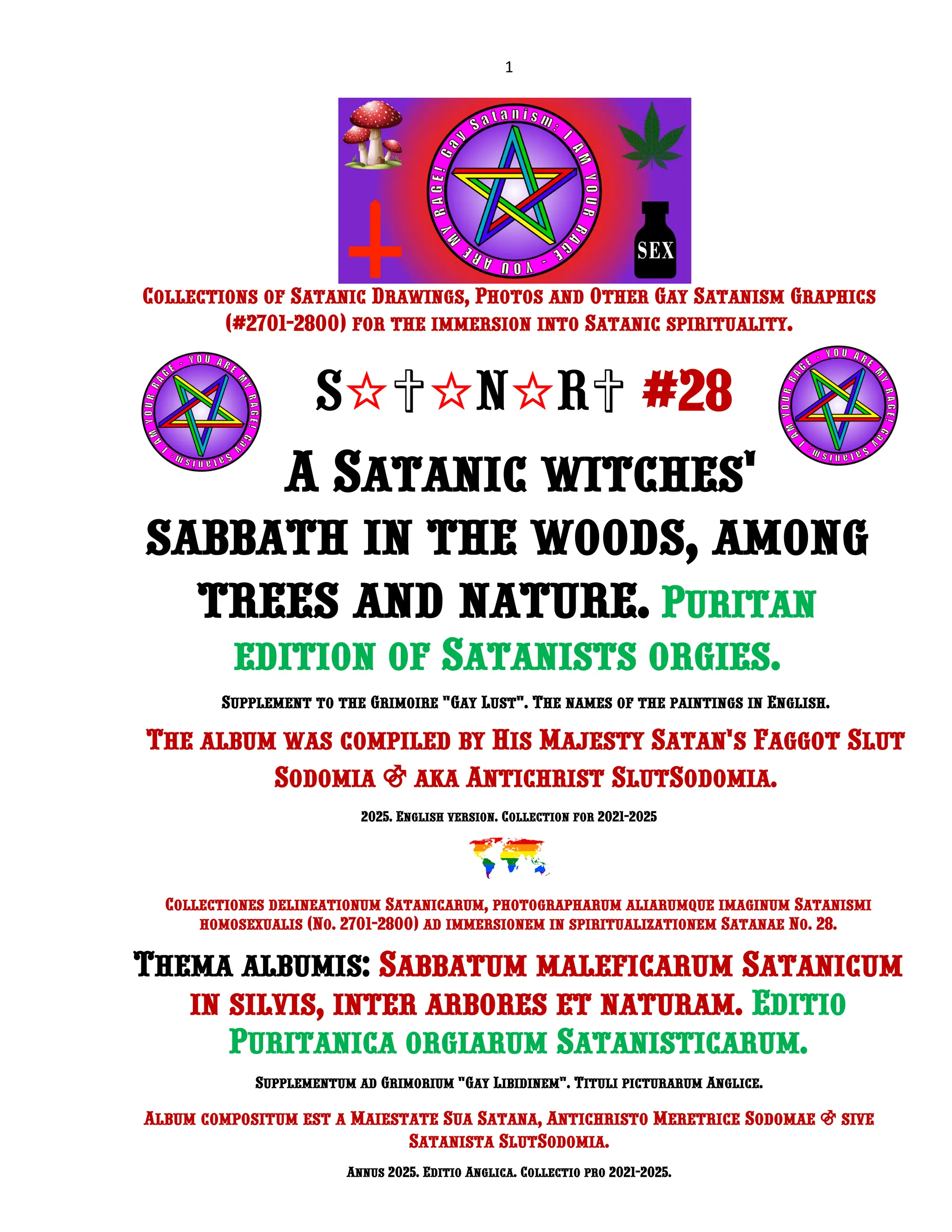 Satan's Witches sabbath in the woods, among trees and nature. Puritan ...
