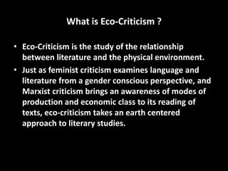 Eco Criticism | PPTX