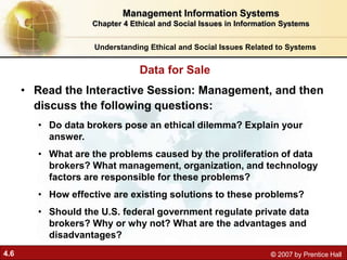 Ethicia and social issues in Information system | PPT