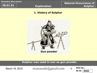 Occurence of Sulphur | PPT