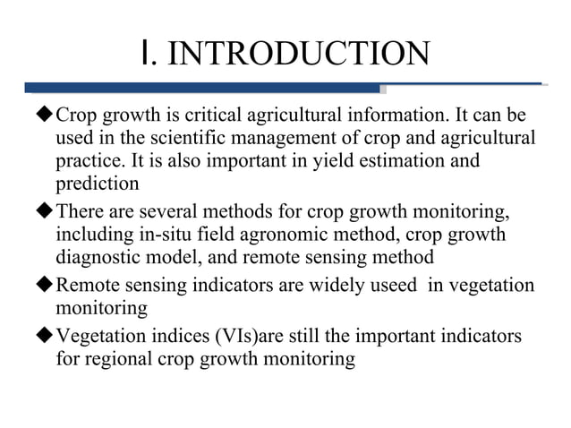 2802 REMOTE SENSING INDICATORS FOR CROP GROWTH MONITORING AT DIFFERENT ...