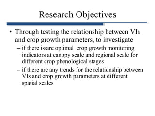 2802 REMOTE SENSING INDICATORS FOR CROP GROWTH MONITORING AT DIFFERENT ...