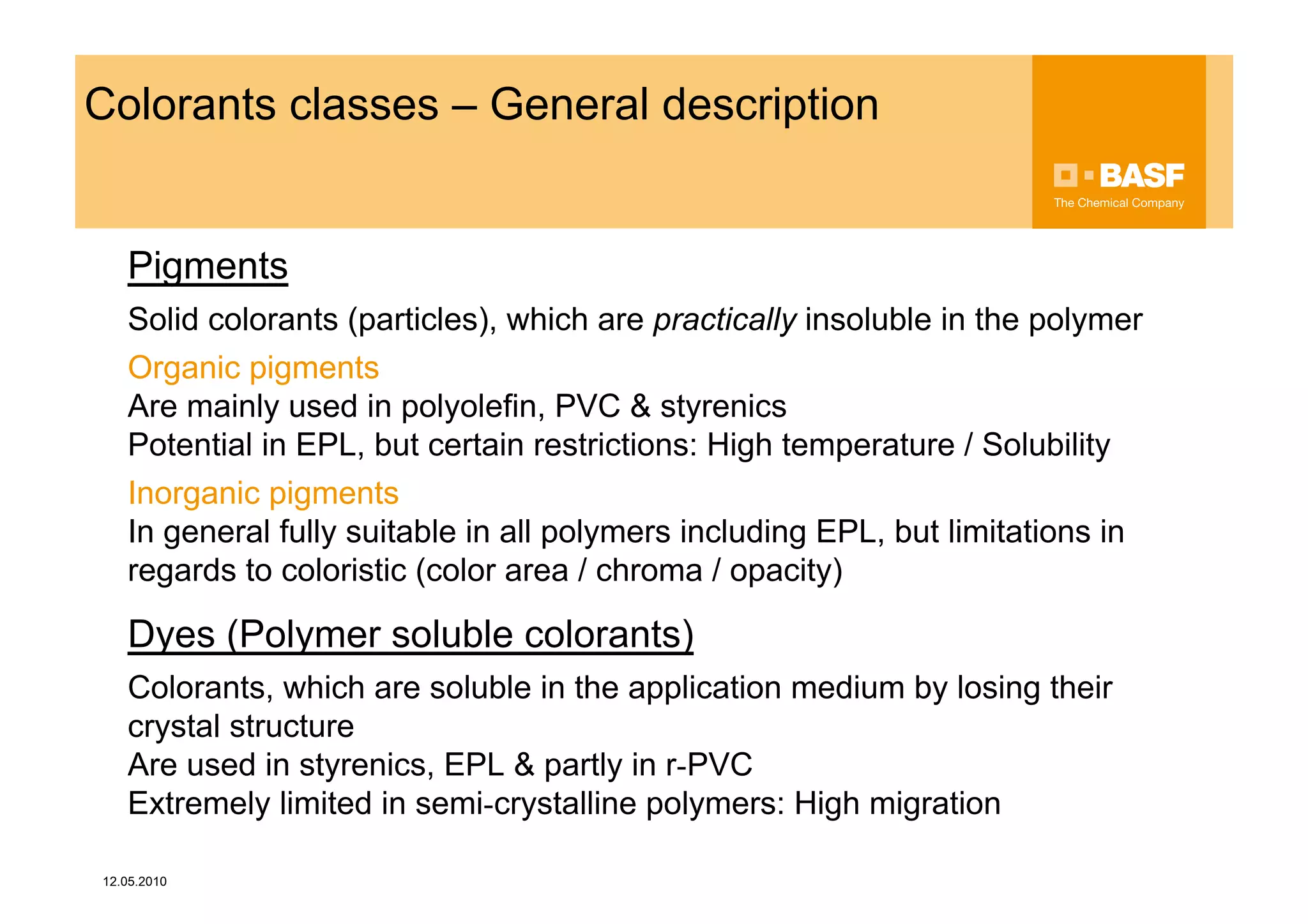 280302184-Colorants-for-Plastics-BASF.pdf | Chemistry | Science
