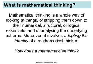 Mathematical Thinking for entrepreneurial success presentation | PPT ...