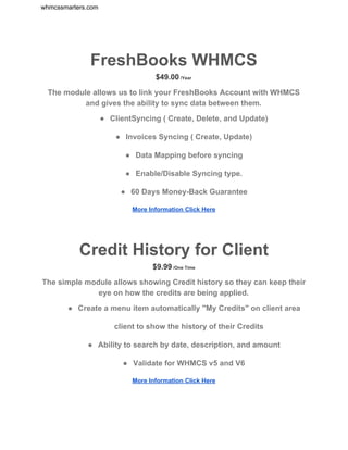 Whmcs Modules - Whmcs Smarters | PDF | Technology & Computing