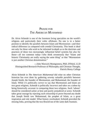 The American Muhammad Joseph Smith Founder Of Mormonism Alvin J Schmidt ...