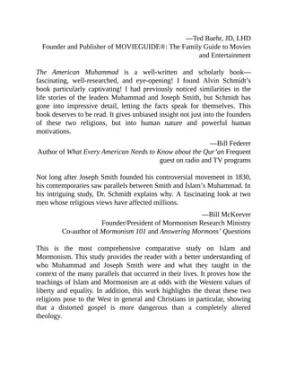 The American Muhammad Joseph Smith Founder Of Mormonism Alvin J Schmidt ...